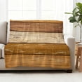 Flannel Throw Blanket for Couch Sofa Bed,Country Retro Wood Board Soft ...