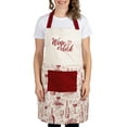 Mainstays Chef Kitchen Apron, 28" x 32" Wine Cotton Bib Apron with ...