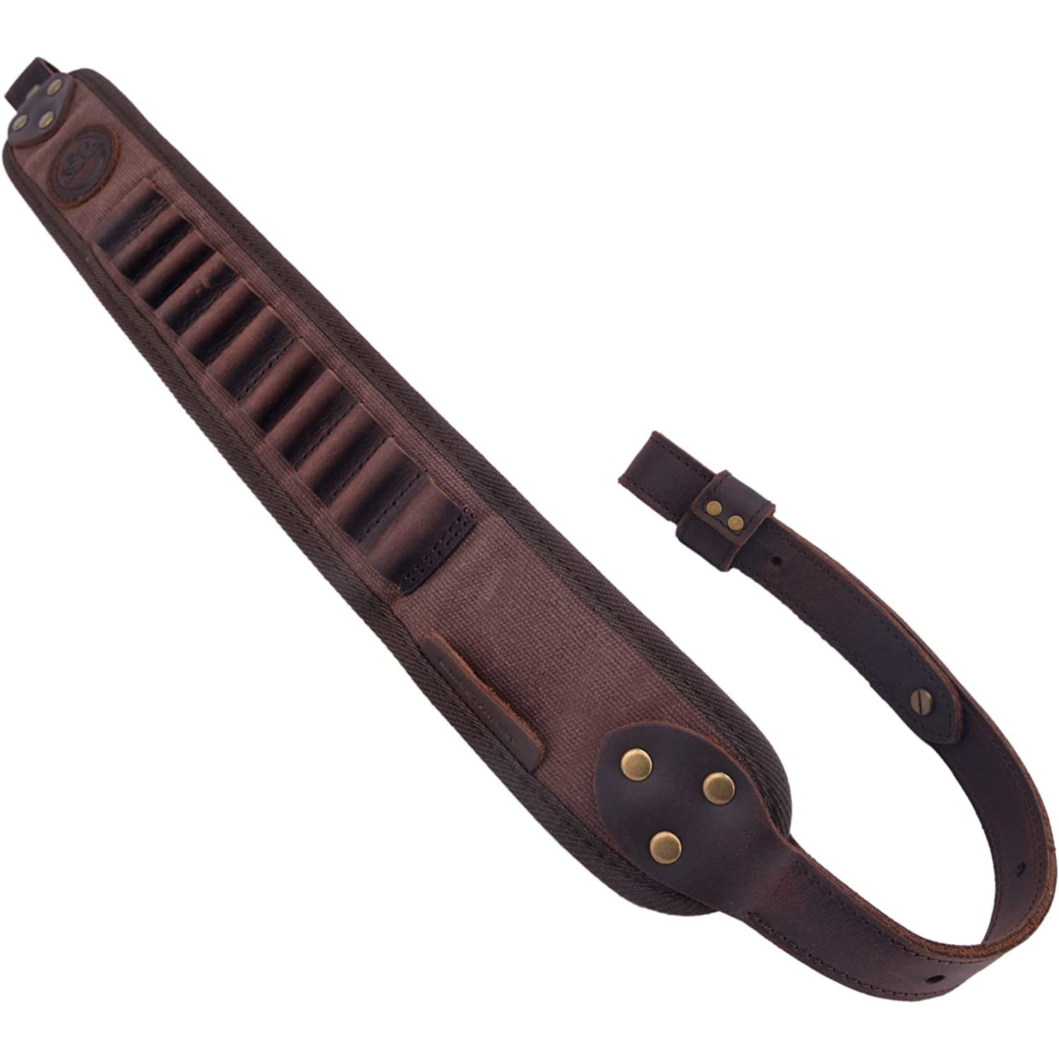 Leather Rifle Sling Gun Ammo Shell Holder Straps Loops for .30-30 .308 ...