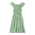 Fesfesfes Girls Summer Dress Cute Double Layer Ruffle Sleeve Smocked ...