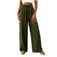 Byworldtasic Women's Summer Flowy Pants High Waist Wide Leg Pants with ...