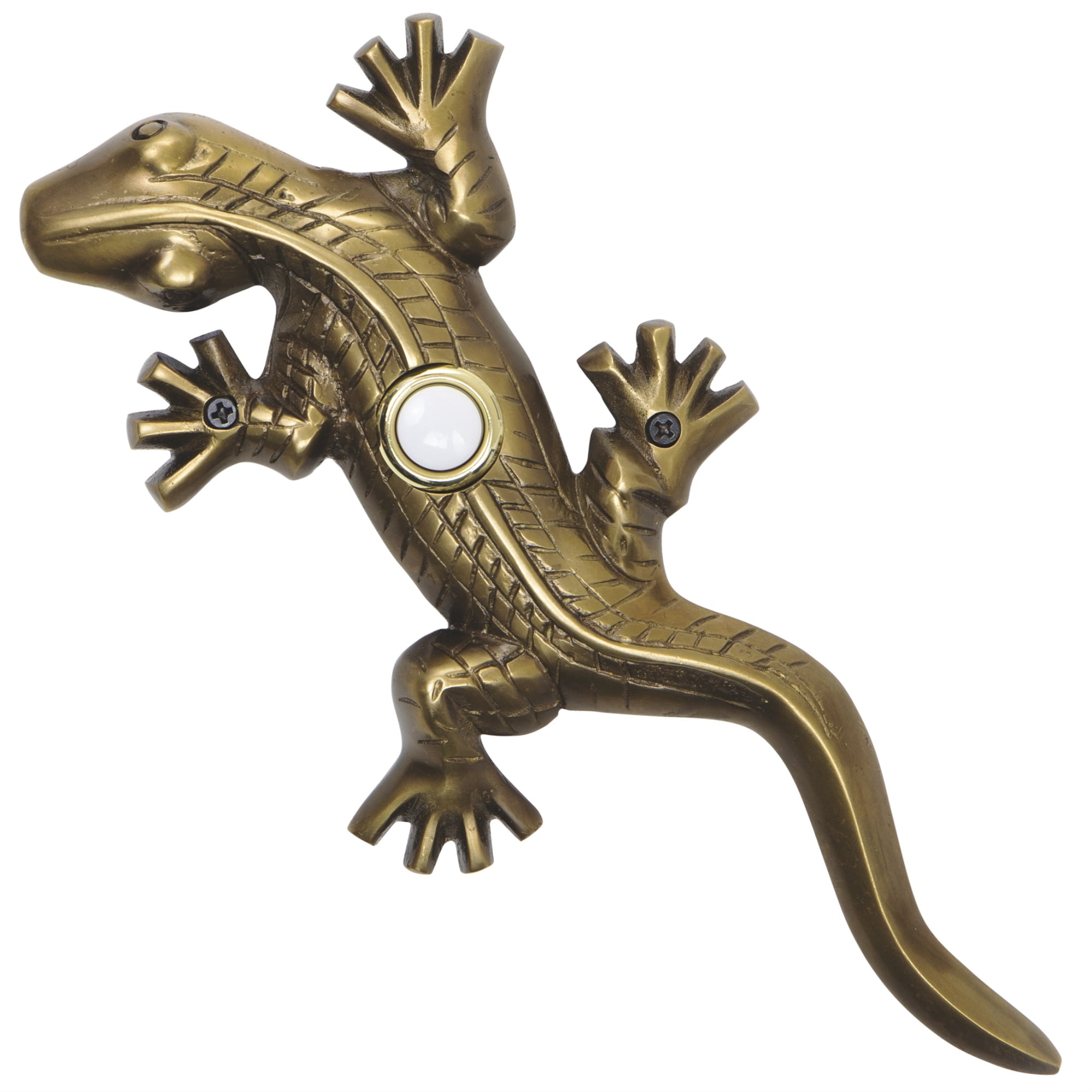 Waterwood Solid Brass Large Lizard/Gecko Doorbell in Antique Brass ...