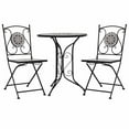 vidaXL Patio Bistro Set 3 Piece Patio Round Table Set Ceramic Tile ...