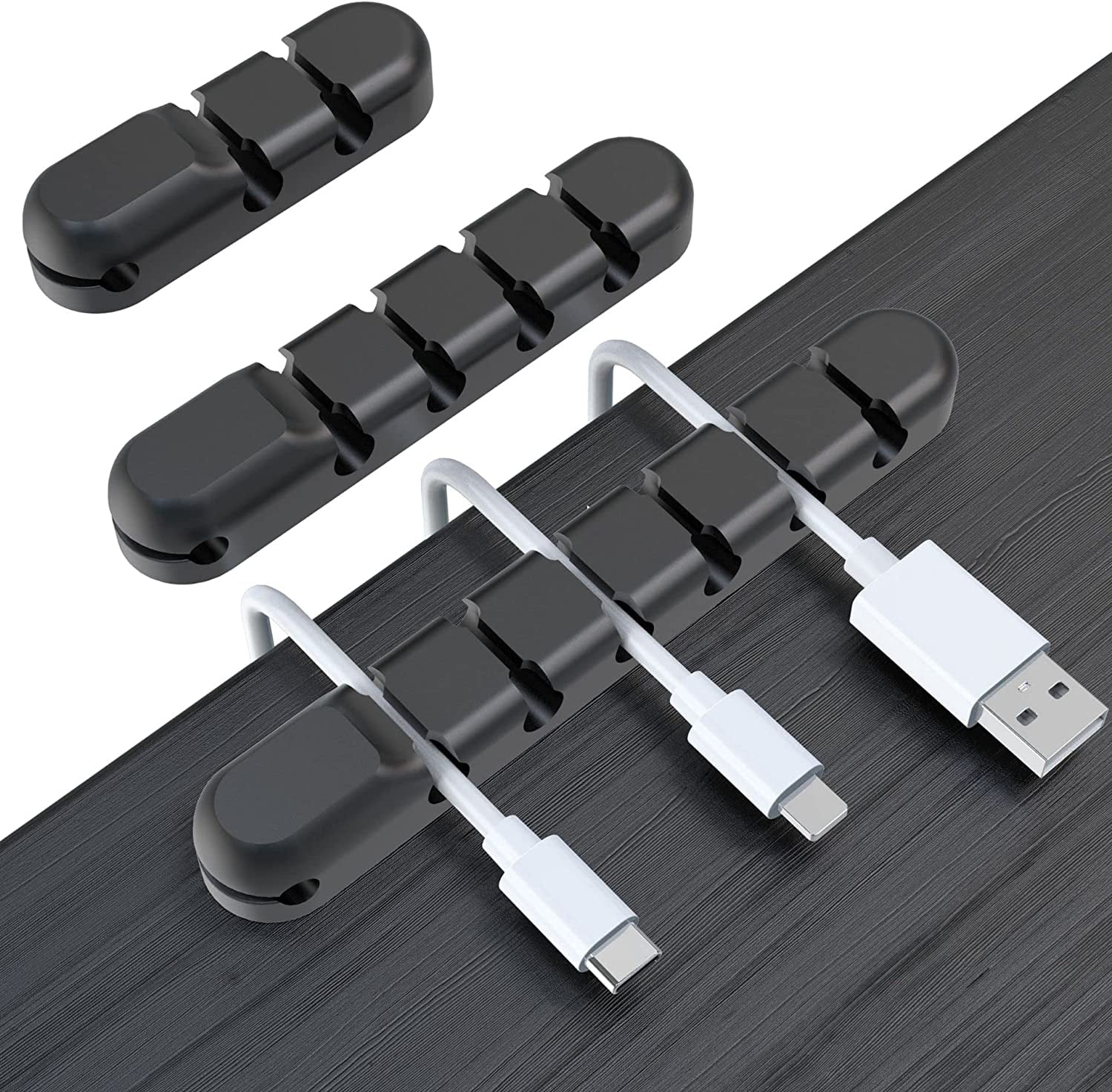 3pcs Cable Holder Clips, Desk Organizer Cable Clamp, Silicone Self ...