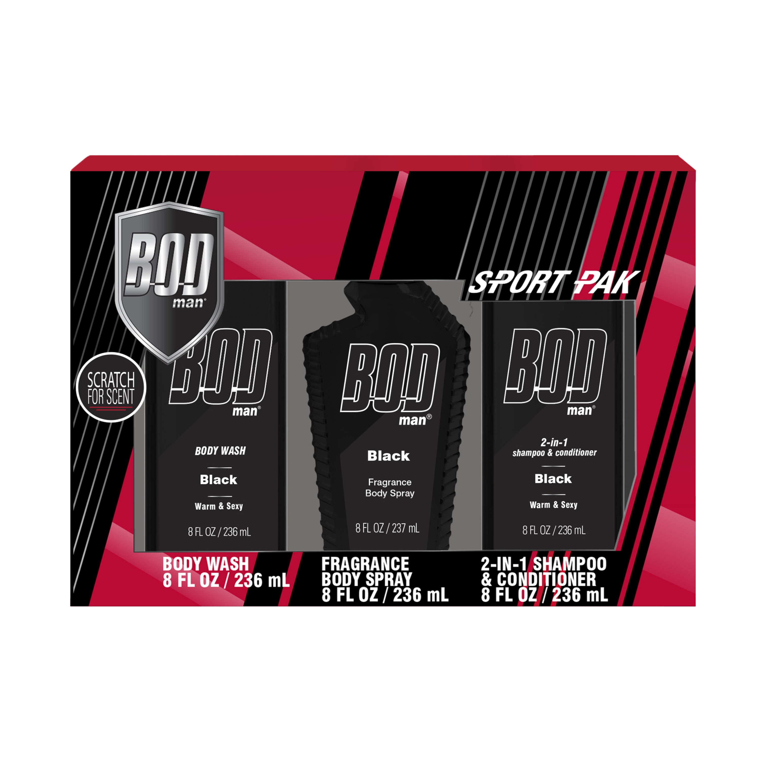 BOD man Black Fragrance Regimen Set, 3 Piece - Walmart.com