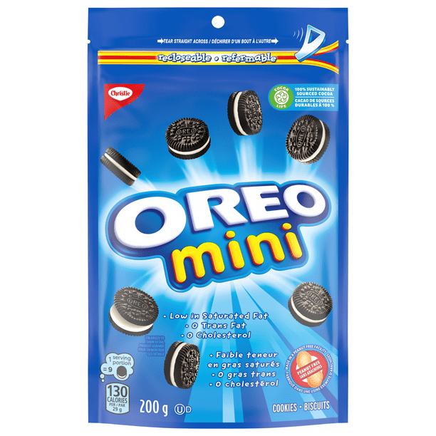 OREO, Mini Original Chocolate Sandwich Cookies, Made in a Peanut-Free Facility, School Snacks ...