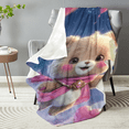 1pc Bear with Hearts HD Printed Blanket. Soft and Warm Flannel Blankets ...