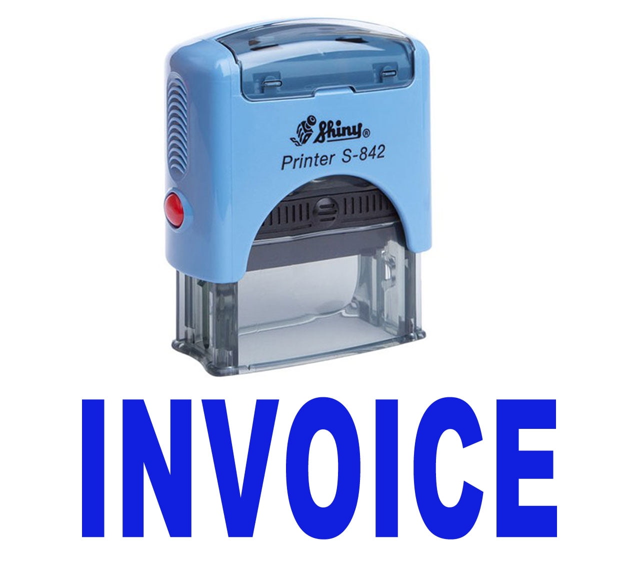 INVOICE Self Inking Rubber Stamp Office Stationary Custom Shiny Stamp ...