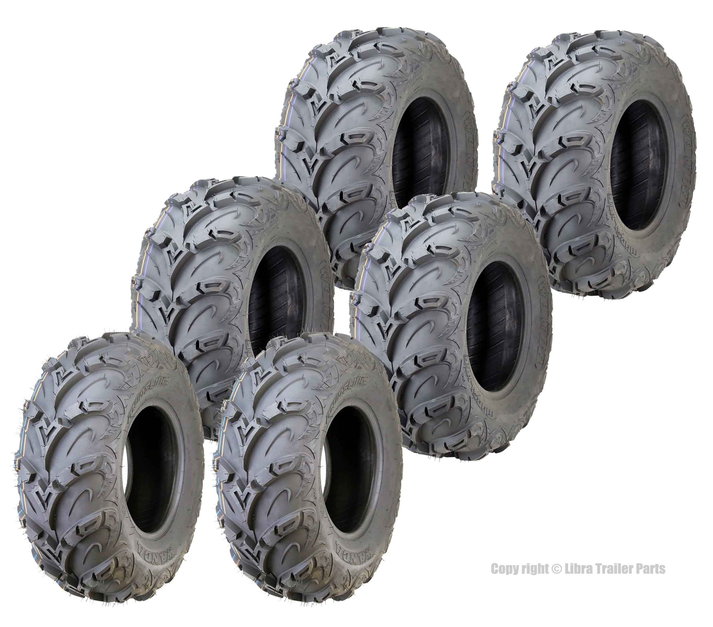Set 6 Radial ATV UTV tires (2) 26x8R12 Front & (4) 26x10R12 Rear 6PR 6 ...