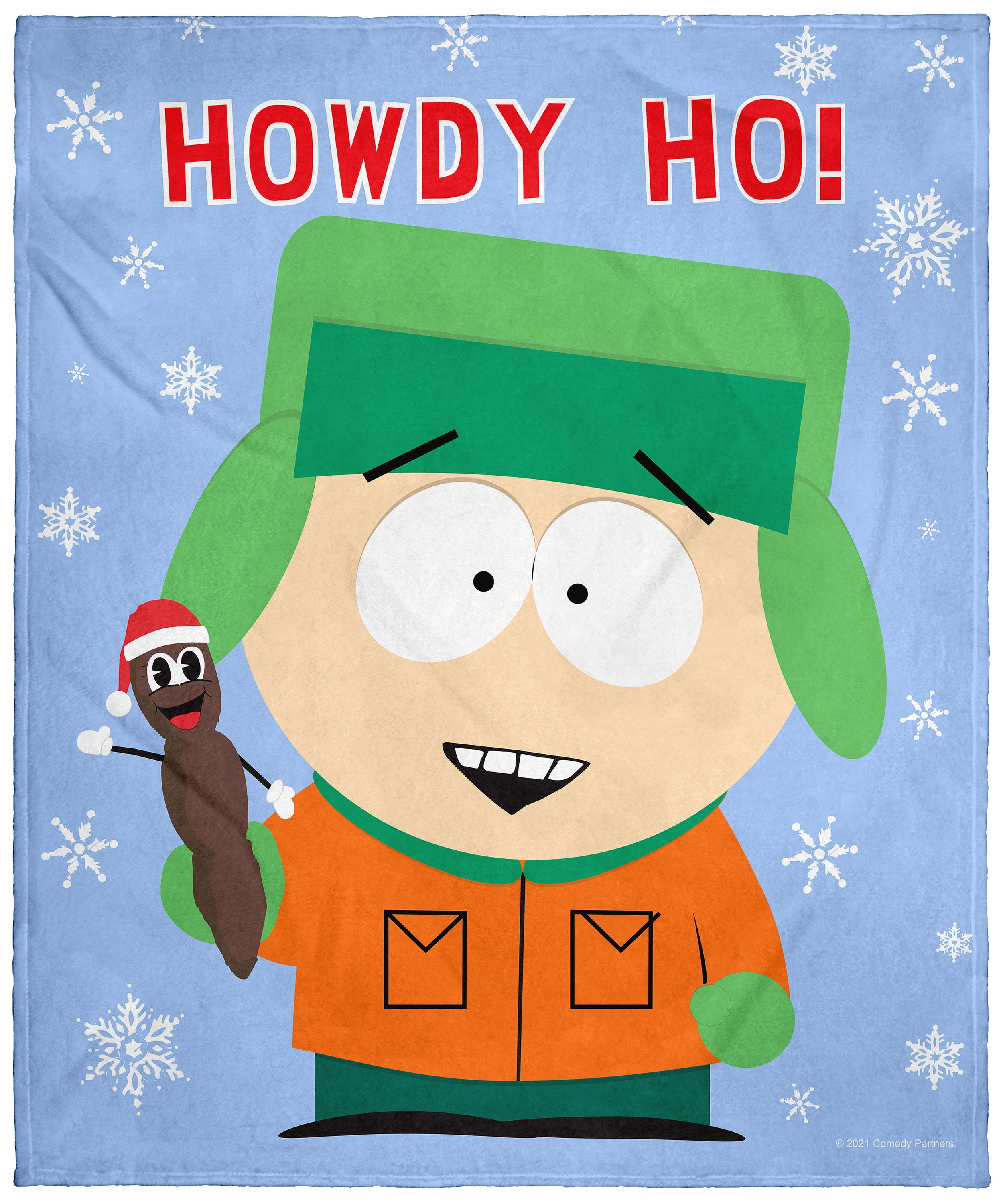South Park Mr. Hanky and Kyle Holiday Howdy Ho Silk Touch Plush Throw ...