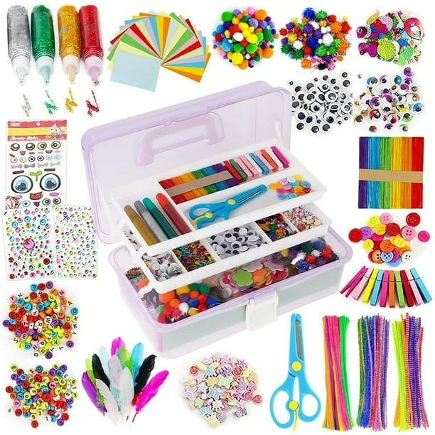 AMERTEER Arts and Crafts Supplies for Kids Craft Art Supply Kit for ...