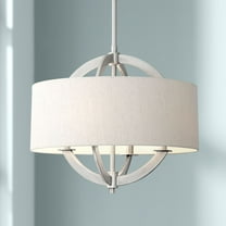 Possini Euro 22" Nickel Pendant Chandelier, 6-Light Double Shade for ...