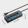 USB 2.0 Hub 4-Port Multi USB Splitter USB Hub, High Speed Data ...