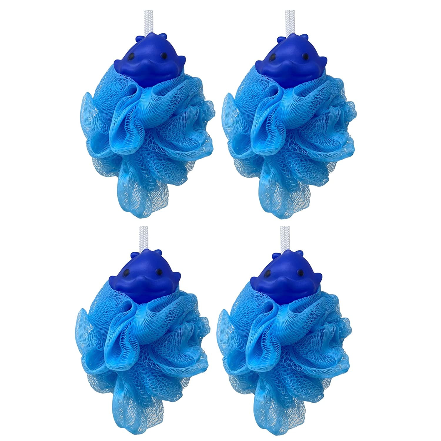 4 Squeaking Dolphin Loofahs Bath and Shower Play Exfoliating Clean Fun ...