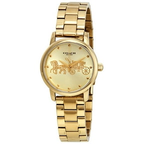 Coach Women's Grand, Stainless Steel Quartz Watch with Black Dial and ...