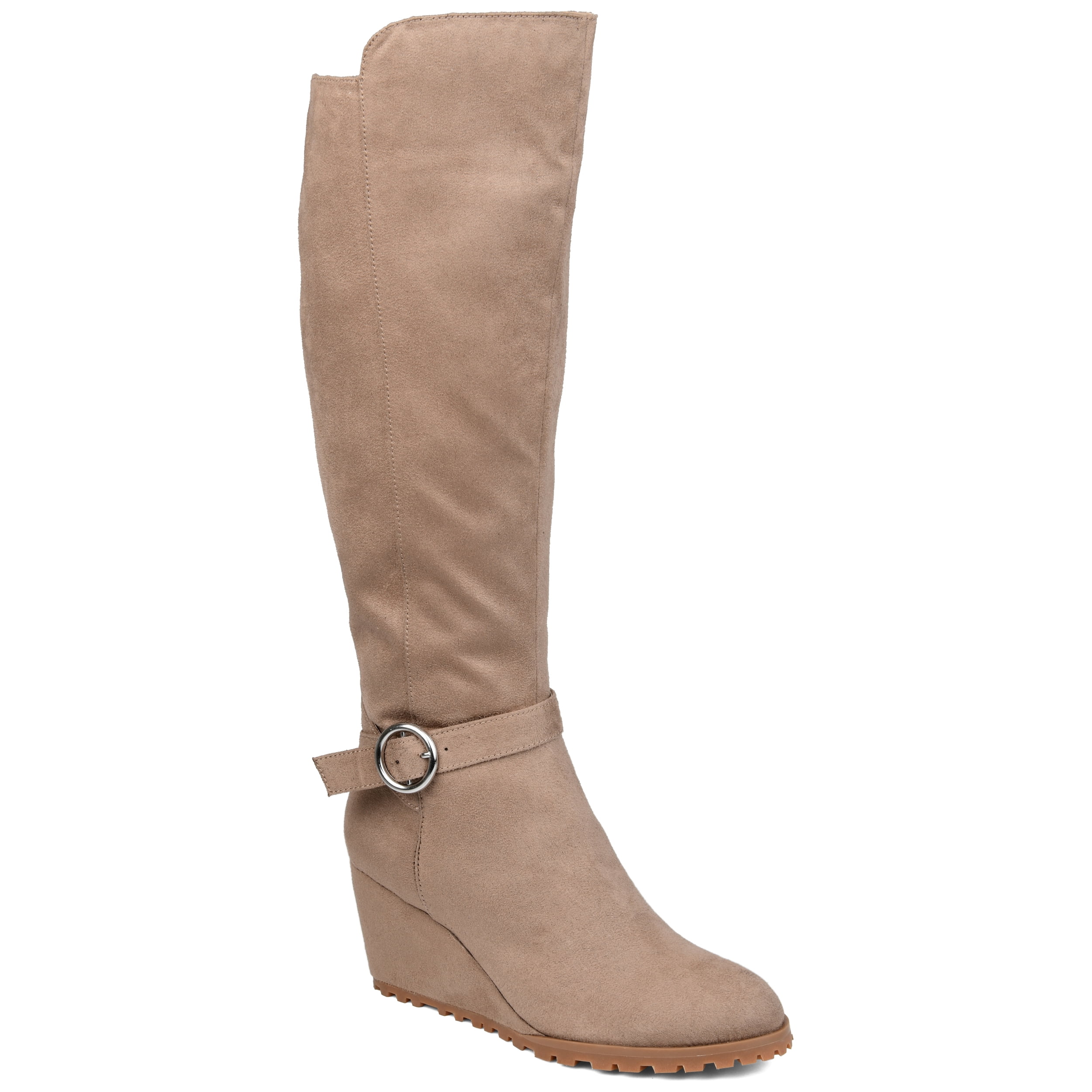 Brinley Co. Womens Comfort Extra Wide Calf Microsuede Wedge Boot ...
