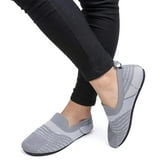 SLACK FOOTWEAR Women's Lightweight Fly Knit Slippers, Breathable Mesh ...