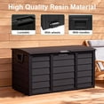 75 Gallon Heavy-Duty Waterproof Outdoor Storage Box | Black Plastic ...