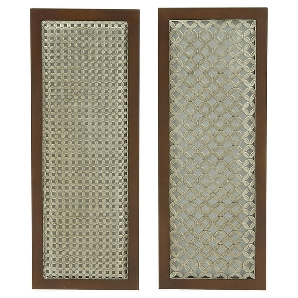 DecMode Diamond Pattern Grates Wall Panel - Set of 2 - Walmart.com
