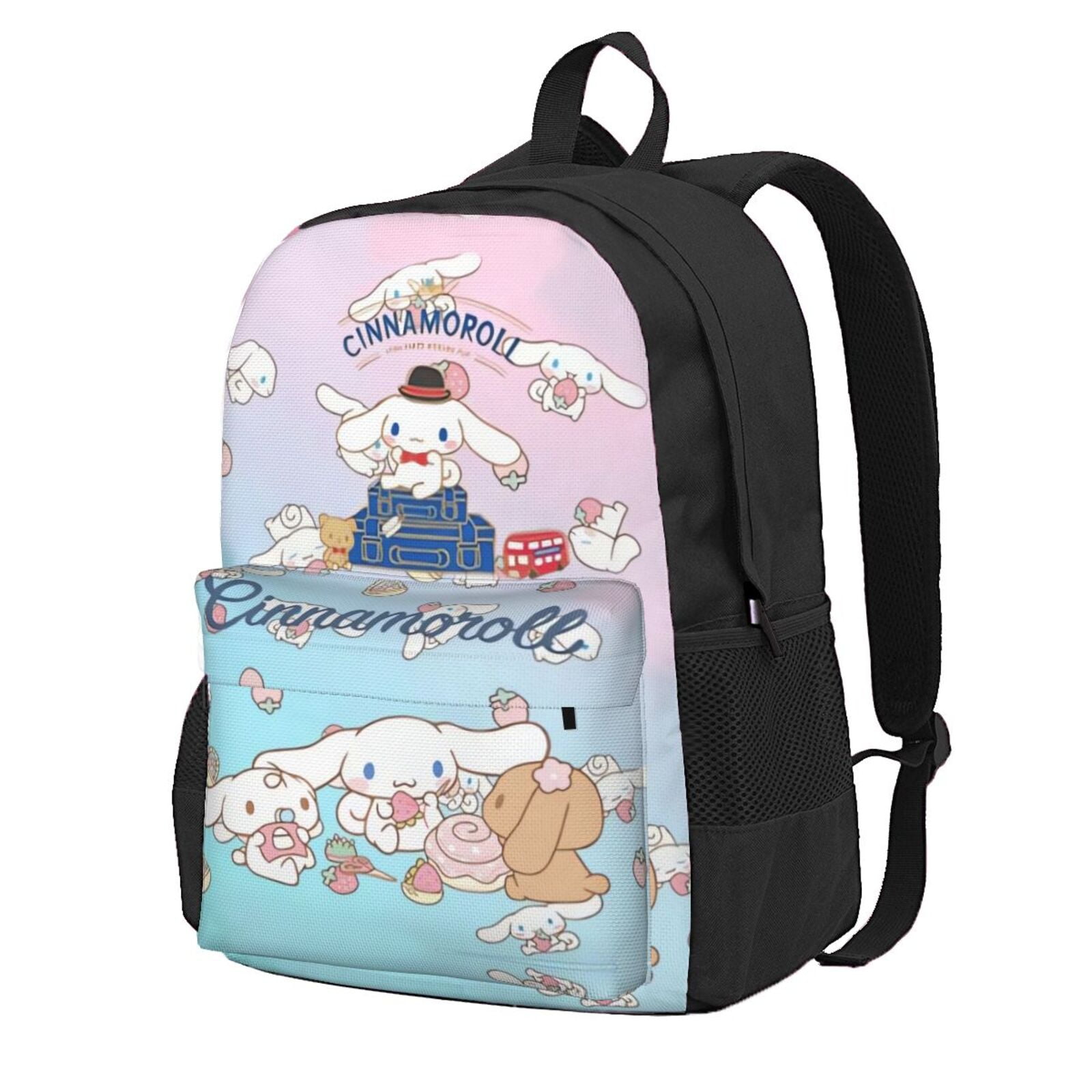 Nijssgsdshdh Cinnamoroll Cartoon Backpack 17 Inch Laptop Backpack Anime Unisex Print Backpack Casual Daypack For Travel Hiking