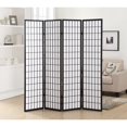 Roundhill Furniture Roland 4 Panel Oriental Shoji Screen/Room Divider ...