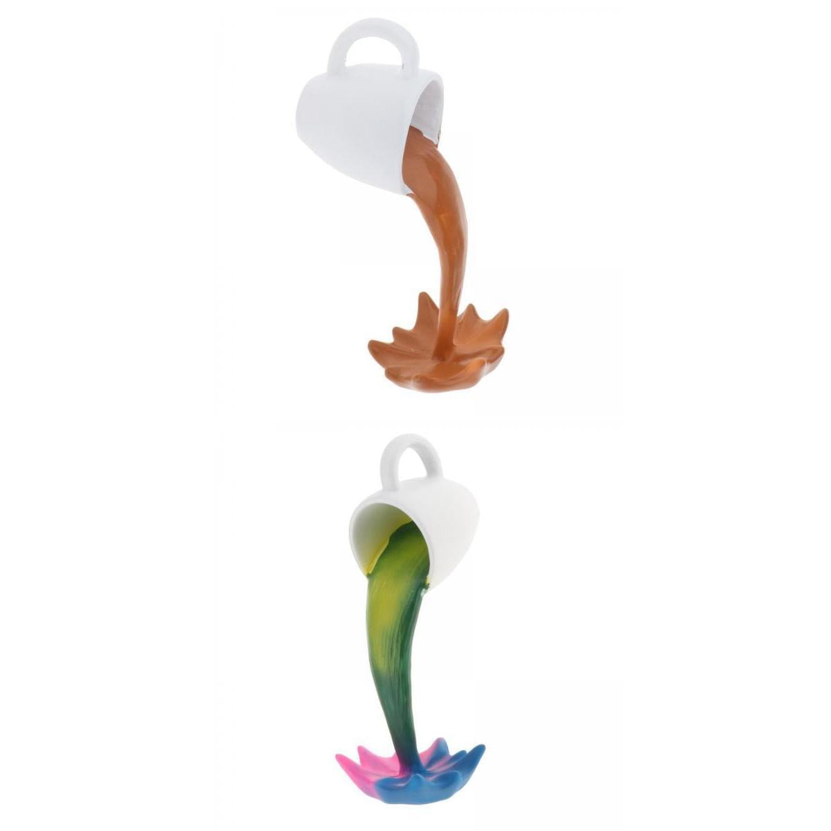 2 Pieces Floating Cup Sculpture Coffee Mug Art Statue Coffee Shop ...