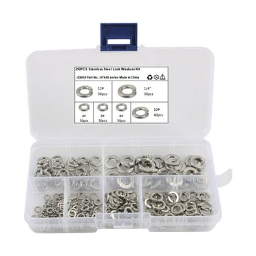 #8 Lock Washers, 180pcs Split Lock Washers 304 Stainless Steel Lock ...