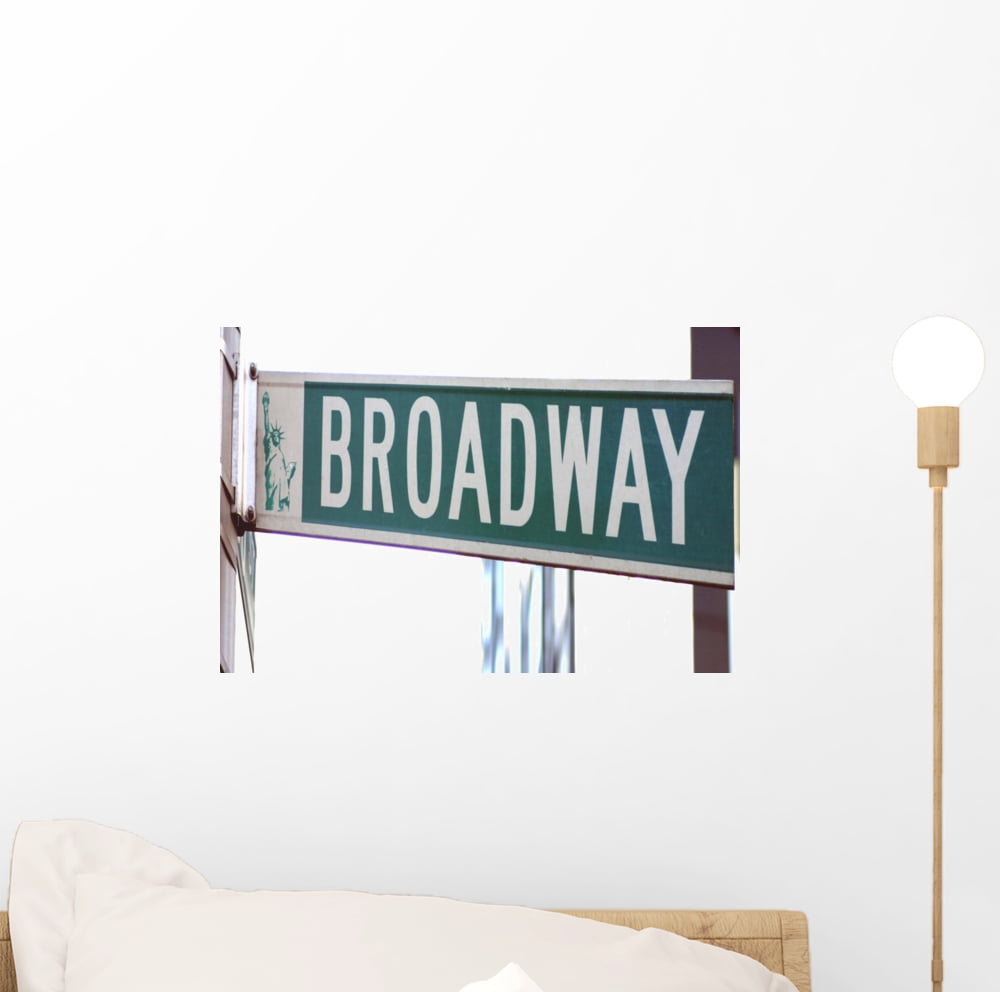 Broadway Street Sign Wall Decal Sticker, Wallmonkeys (12 in W x 8 in H ...