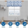 Blue and White Porcelain Floral Valance for Kitchen Windows Chinoiserie ...