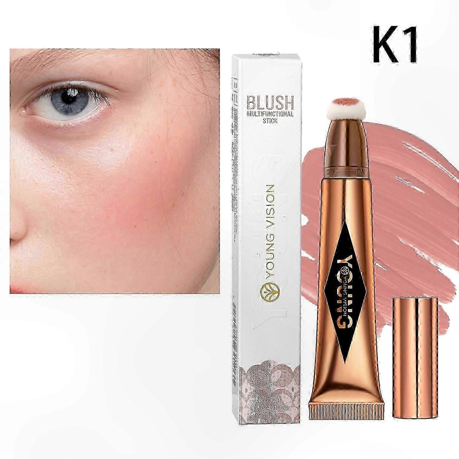 Matte Blush Stick with Soft Cushion Applicator for Effortless ...