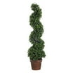 Topbuy 3ft Indoor & Outdoor Artificial Cedar Topiary Tree, Rattan Trunk ...