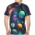 Men 3D Printed Short Sleeve Graphic T-Shirts Tops Tee, Planets Galaxy ...