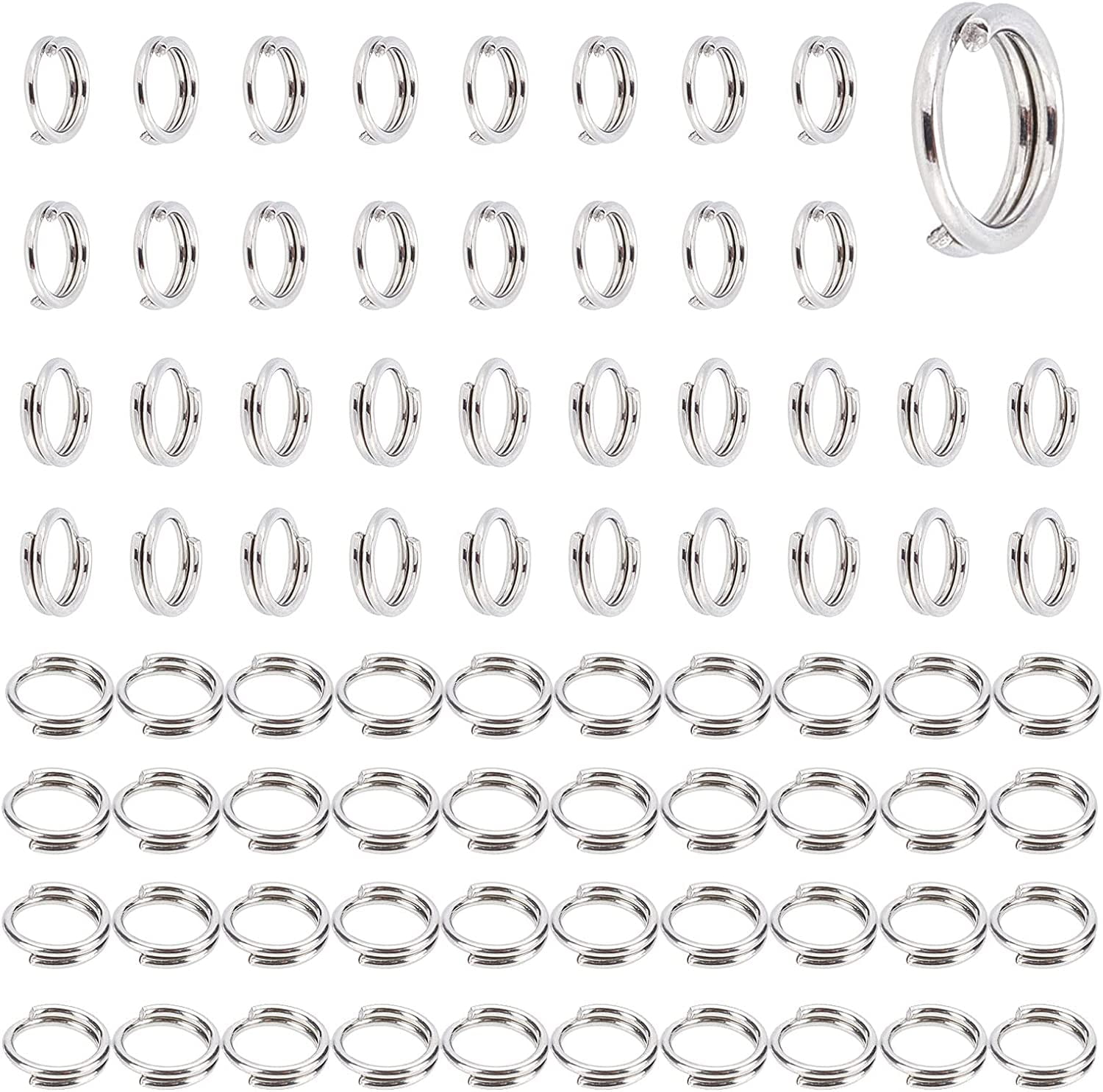 5mm Split Rings 290pcs 304 Stainless Stell Double Loop Jump Rings 16 ...