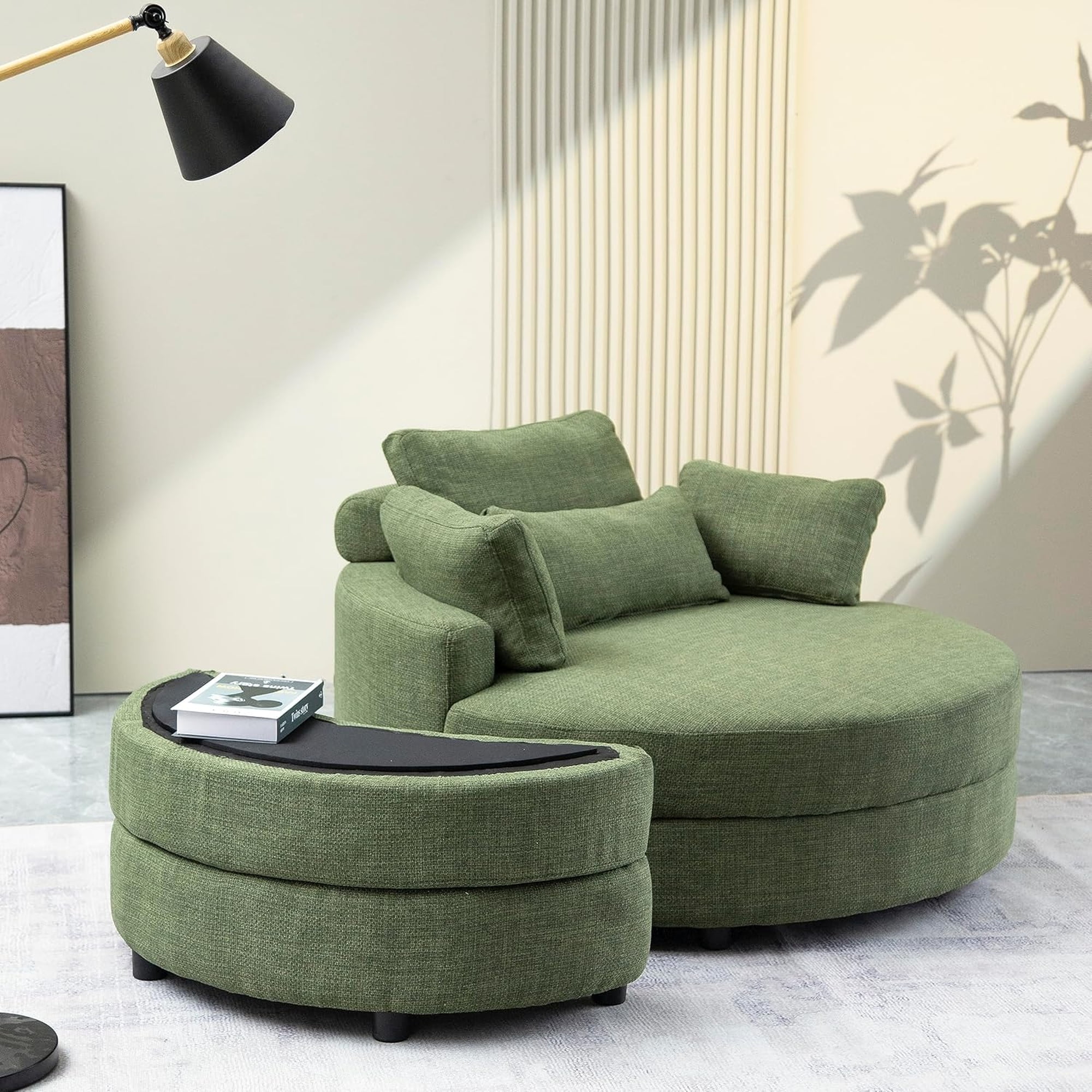 Click here for Intexca Oversized Round Barrel Chair With Storage... prices