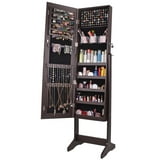 NEX Jewelry Cabinet Standing Lockable Makeup Armoire with Full-Length ...
