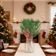 Christmas Pines Needle Green Plant Cuttings, Realistic Plastic Red ...