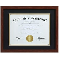 Lawrence Frames 11x14 Document/Diploma/Certificate Wall Frame, Blonde Wood & Silver, Matted to 8 ...