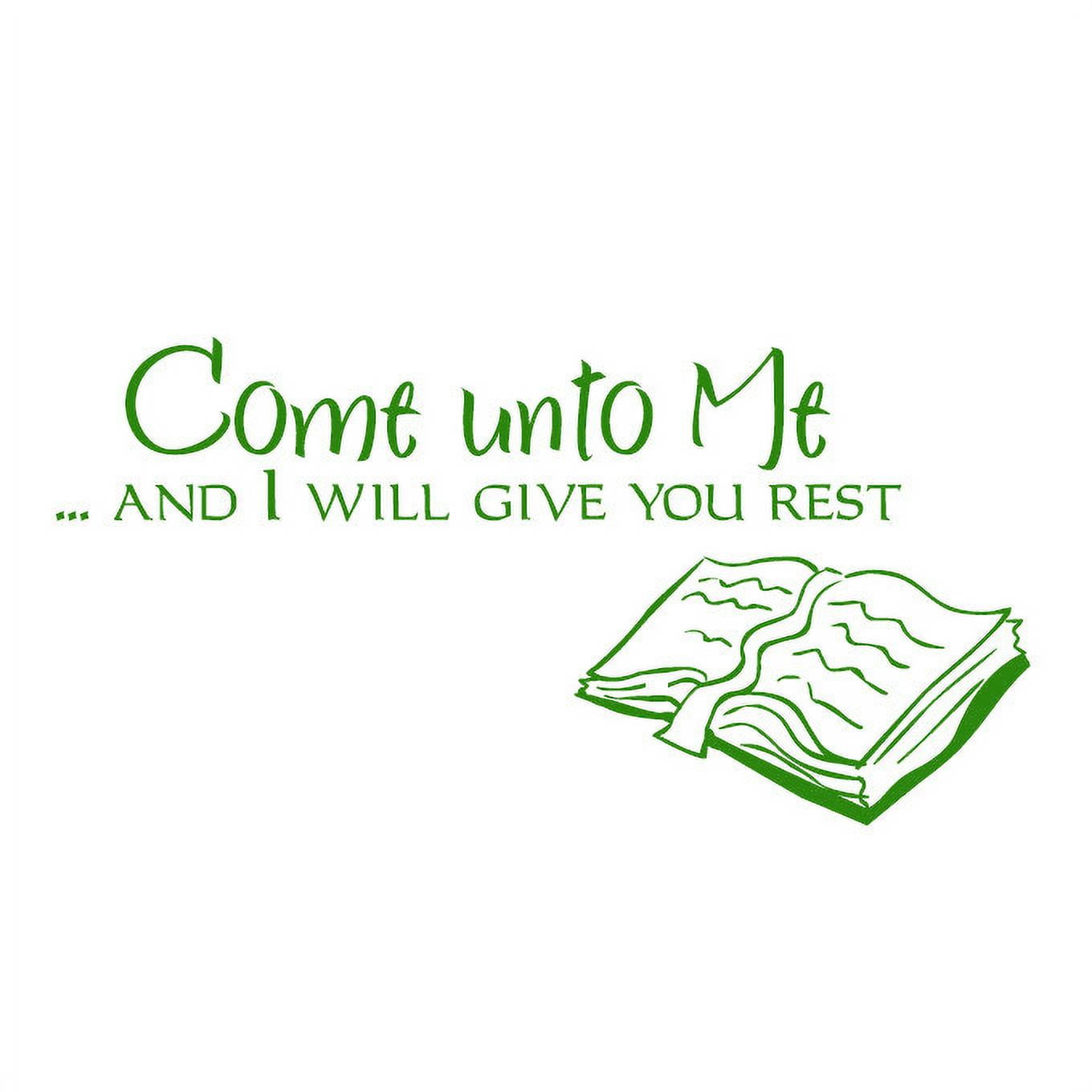 Come Unto Me.. Vinyl Quote with Bible Graphic - Large - Grass - Walmart.com