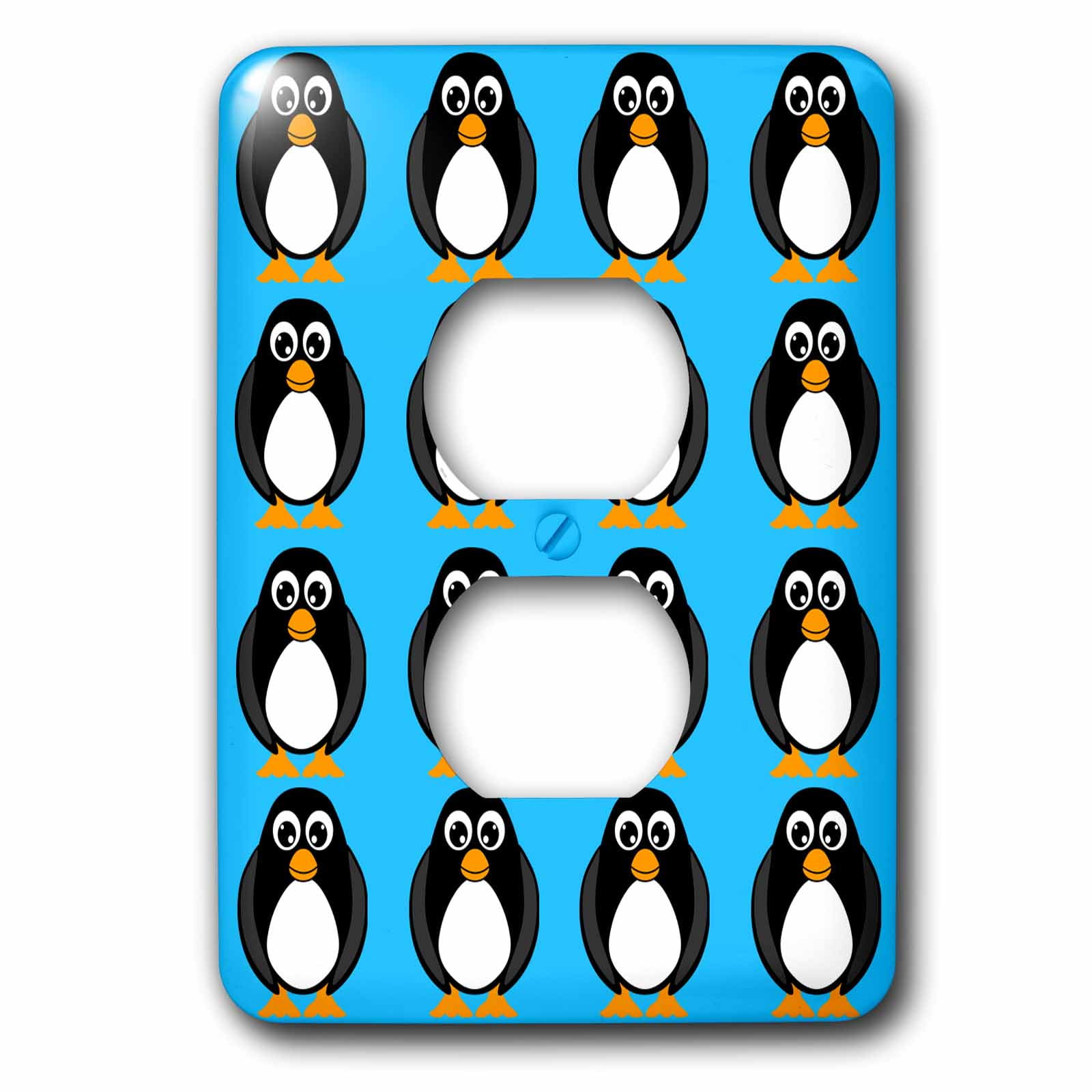 Cute Penguin Blue Print 2 plug outlet cover lsp-6108-6 - Walmart.com