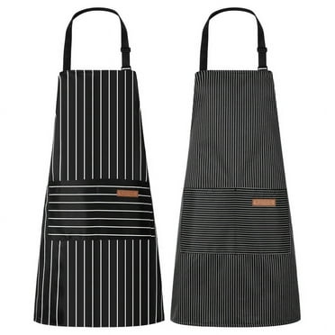 2 Pack Adjustable Black Aprons with Guitar Graphic & Sun Design - Front ...