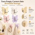 4 Pack Rotating Butterfly Adhesive Wall Hooks, No-Drill 270° Swivel 3 ...