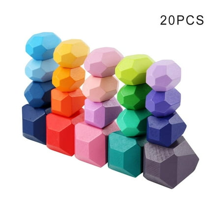 wolftale 20 Pcs Children Stacking Stone Set Kids Balance Building Block ...