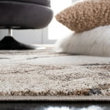 SAFAVIEH Pacific Nick Abstract Area Rug, Dark Grey/Beige, 6'7" x 6'7 ...