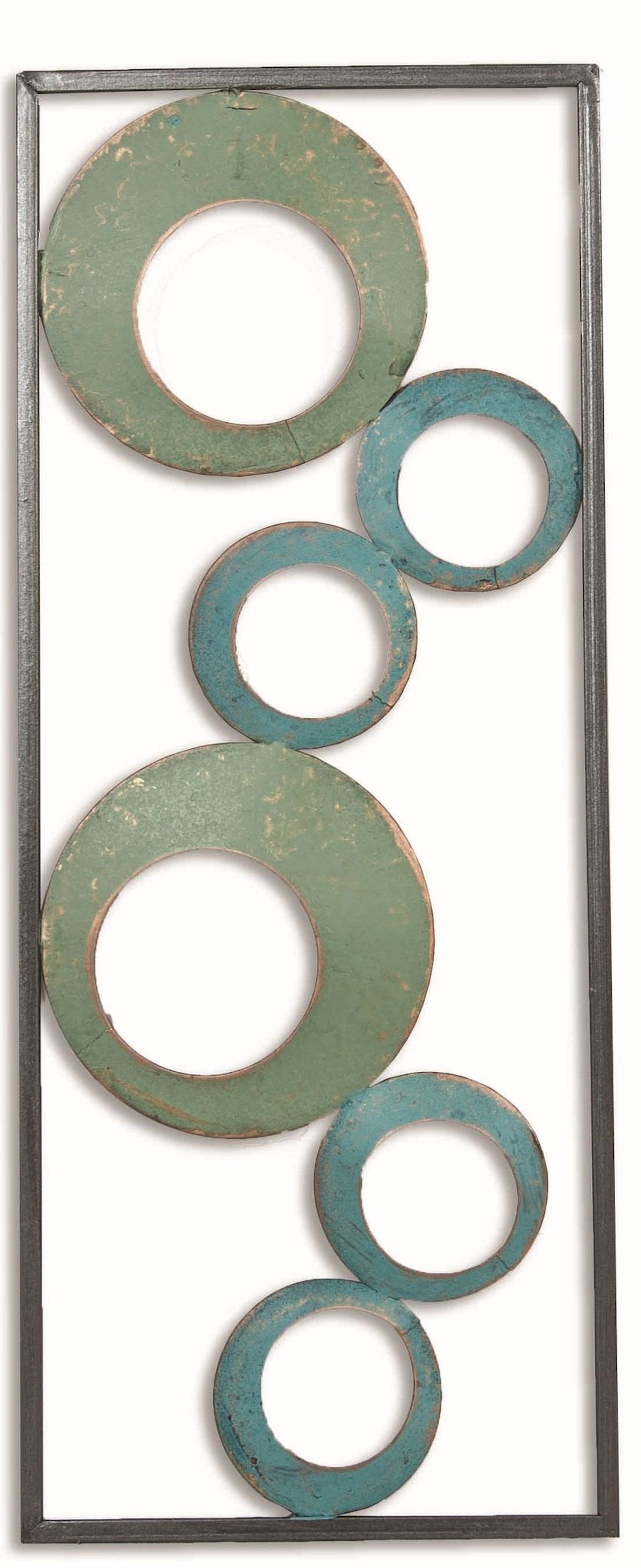 Multi Colored Metal Circles In Metal Frame Wall Decor - Walmart.com