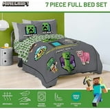 Minecraft Full Size Comforter Set, Kids Gaming Bedding, 100% Microfiber ...