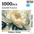 A Box of (1000pcs) Adult Mini Puzzles, with Gilded White Peony Design ...