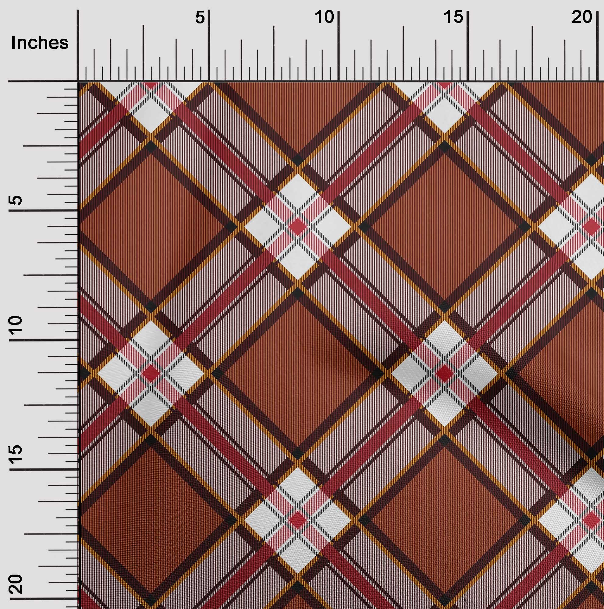 oneOone Silk Tabby Fabric Tartan Check Print Fabric By The Yard 42 Inch ...