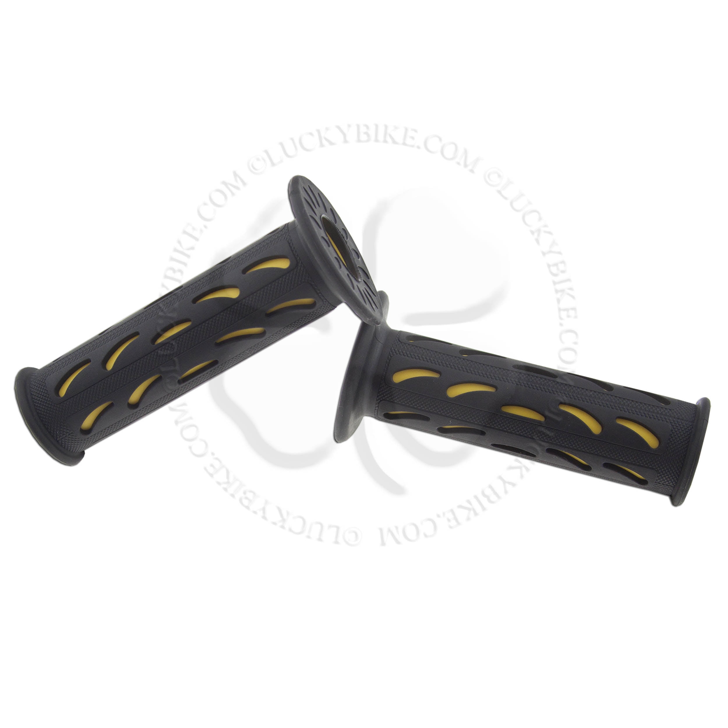 Black & Yellow Motorcycle Hand Grips 7/8 Handlebars GSXR GSF CBR RR ...