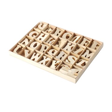 HILABEE 156Pcs Small Wooden Craft Letters, Alphabet Cutouts with ...