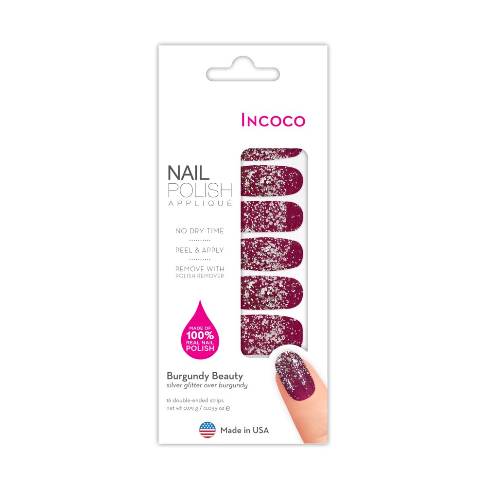 Incoco Nail Polish Applique, Burbundy Beauty - Walmart.com - Walmart.com